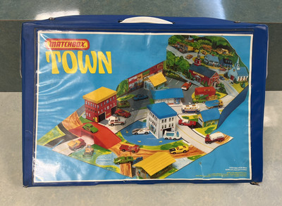 1977 Matchbox Foldout Town Car Road Map Hospital Bank Gas Station | eBay
