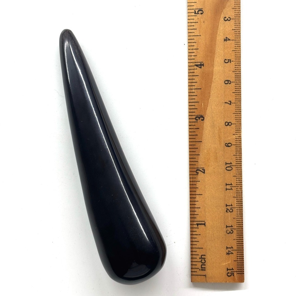 1pc Black Buffalo Horn Massage Stick Horn Acupoint Therapy Tool Gua Sha ...
