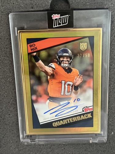 2024 Topps Now Rookie Campaign Gold Framed Bo Nix 1984 Topps Football ...