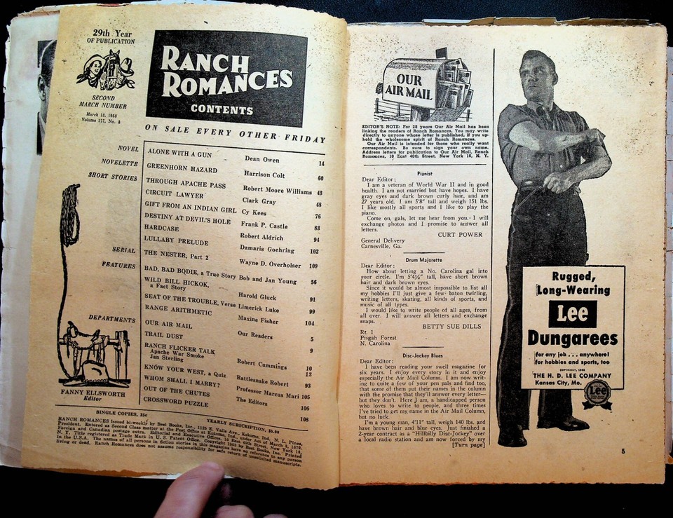 Ranch Romances Pulp 2nd March 1953 Jan Stirling Barbara Ruick Harrison ...