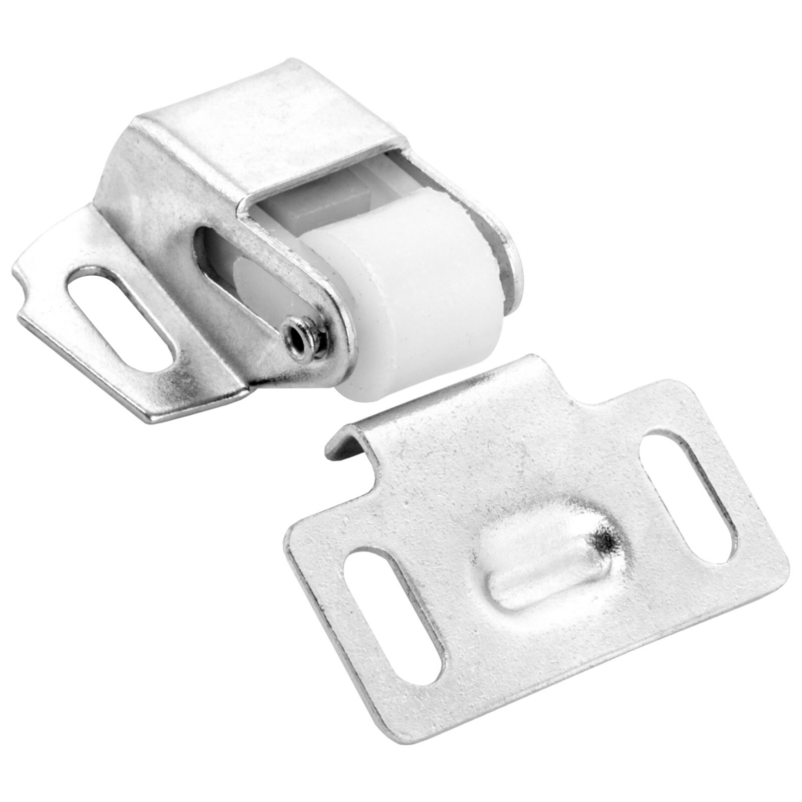 4x CABINET/CUPBOARD SINGLE ROLLER DOOR CATCH Latch Spring Loaded Fixing ...