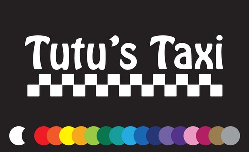 Tutu's taxi vinyl decal car window fun sticker minivan auntie wagon ...