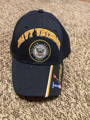 U.S. Navy Veteran Hat / USN Dark Navy Blue Baseball Cap | eBay