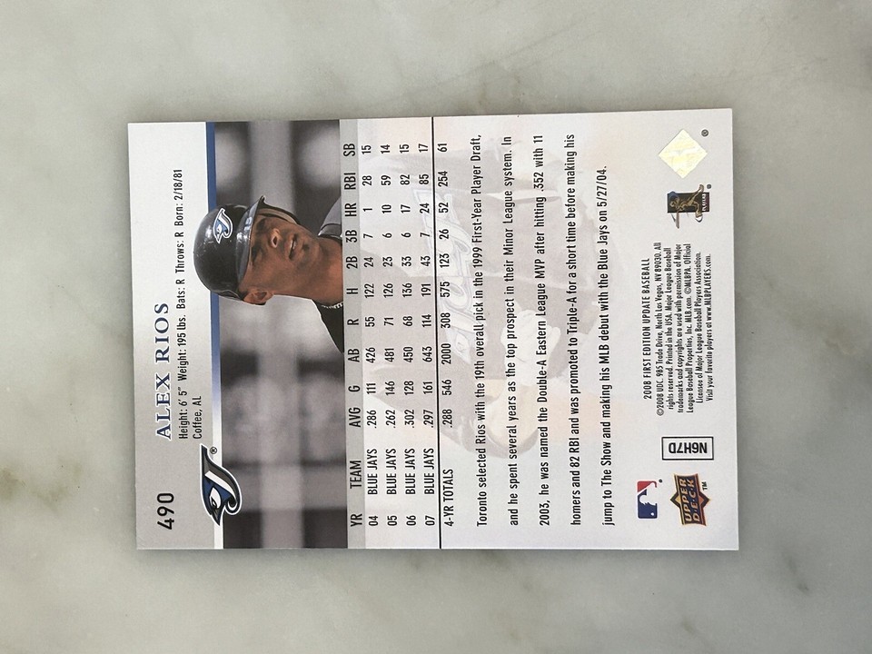 2008 Upper Deck Alex Rios Toronto Blue Jays signed card | eBay