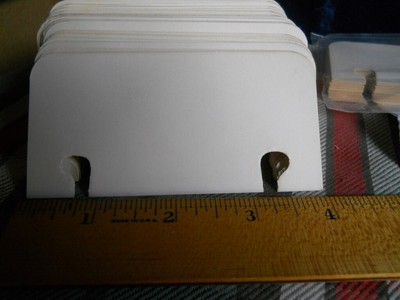 Vintage aged white unused File Cards (Qty. 100), 4"w x 2"h ( two offset ...