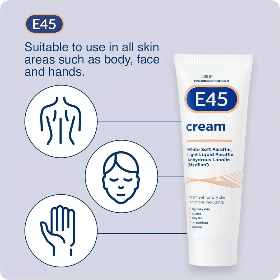 E45 Moisturiser for Dry Skin and Sensitive Skin Cream, 50g | eBay UK