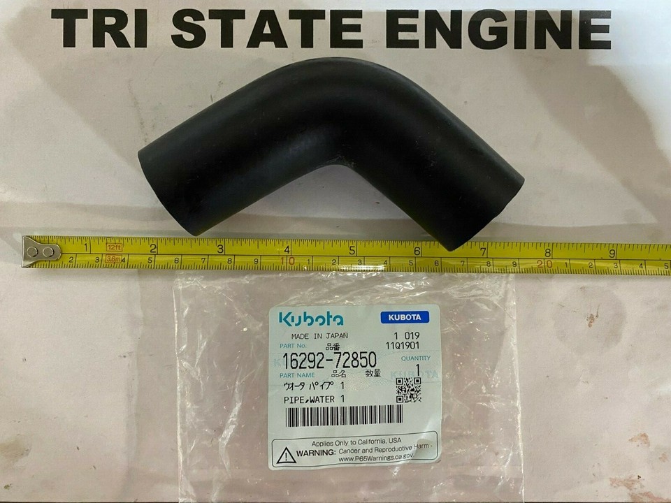 GENUINE OEM KUBOTA LOWER RADIATOR HOSE 16292-72850 D1305 V1505 WG1605 ...