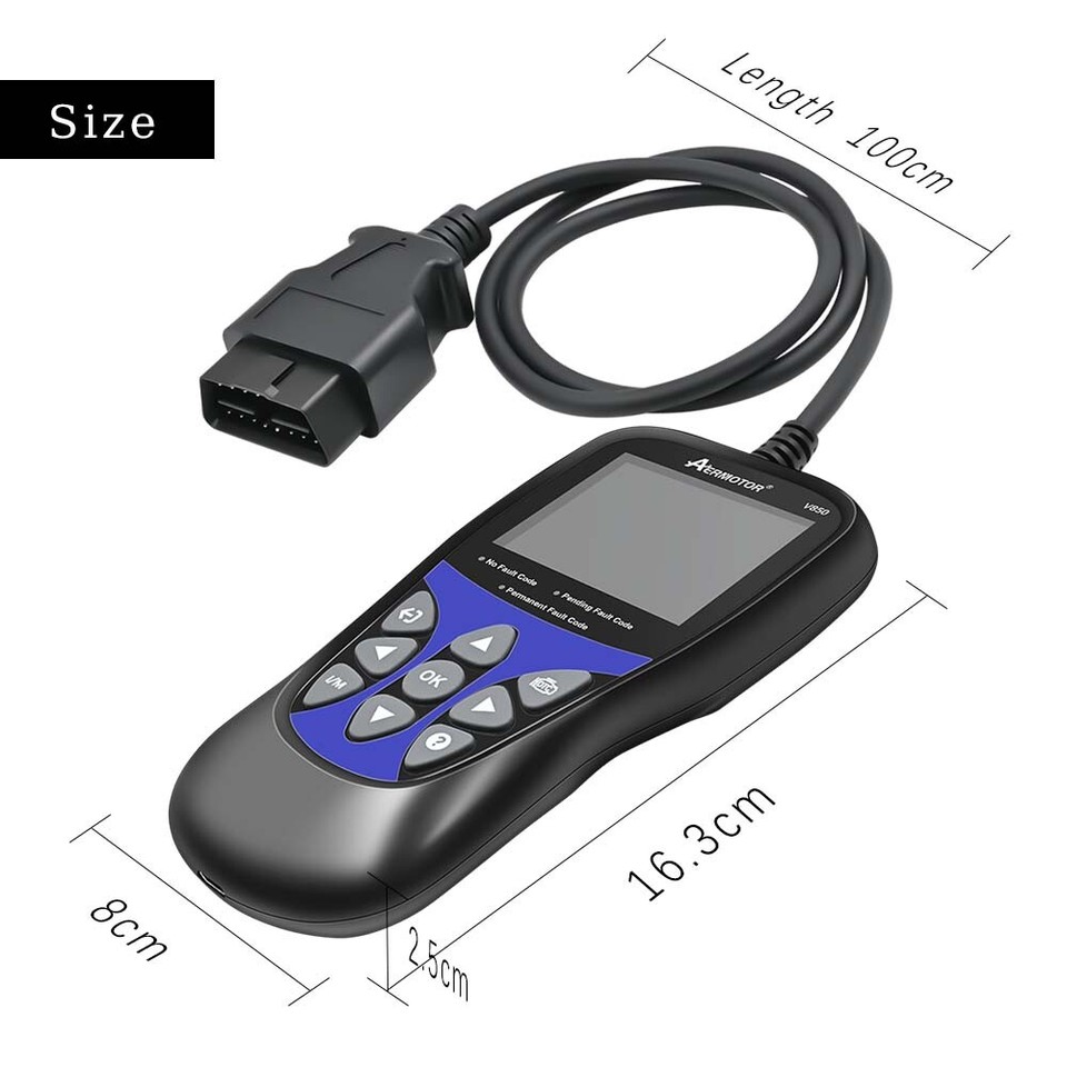 V850 OBD2 CAN OBDII Scanner Code Reader Car Diagnostic Scan Tool Check ...