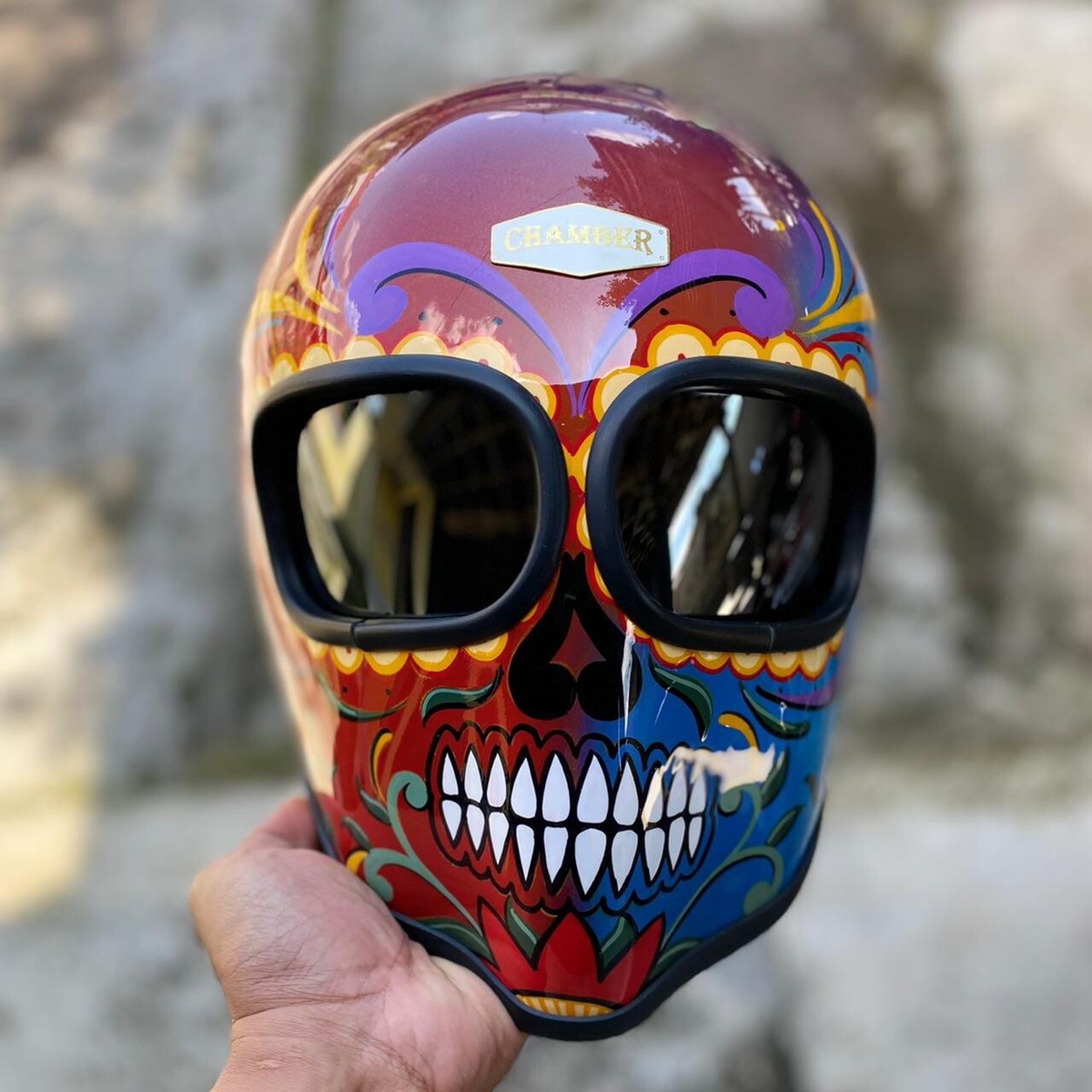 Custom Full Face Skull Motorcycle Helmets