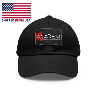 ACADEMI Elite Training Trusted Protection Black Dad Hat with Leather ...