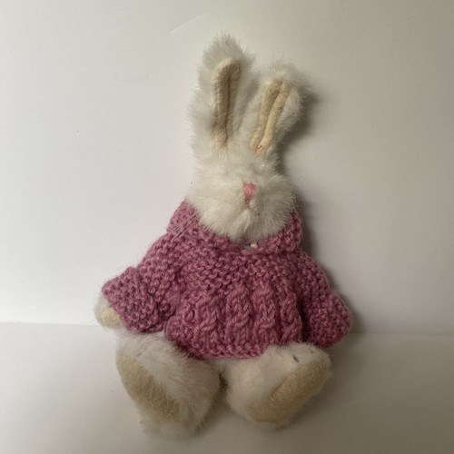 Boyds Bear Hedy Easter Bunny in Pink Knit Sweater Retired 1990 Jointed ...