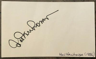 HAL NEWHOUSER SIGNED 3"X5" INDEX CARD DETROIT TIGERS AUTOGRAPH D 1998 ...
