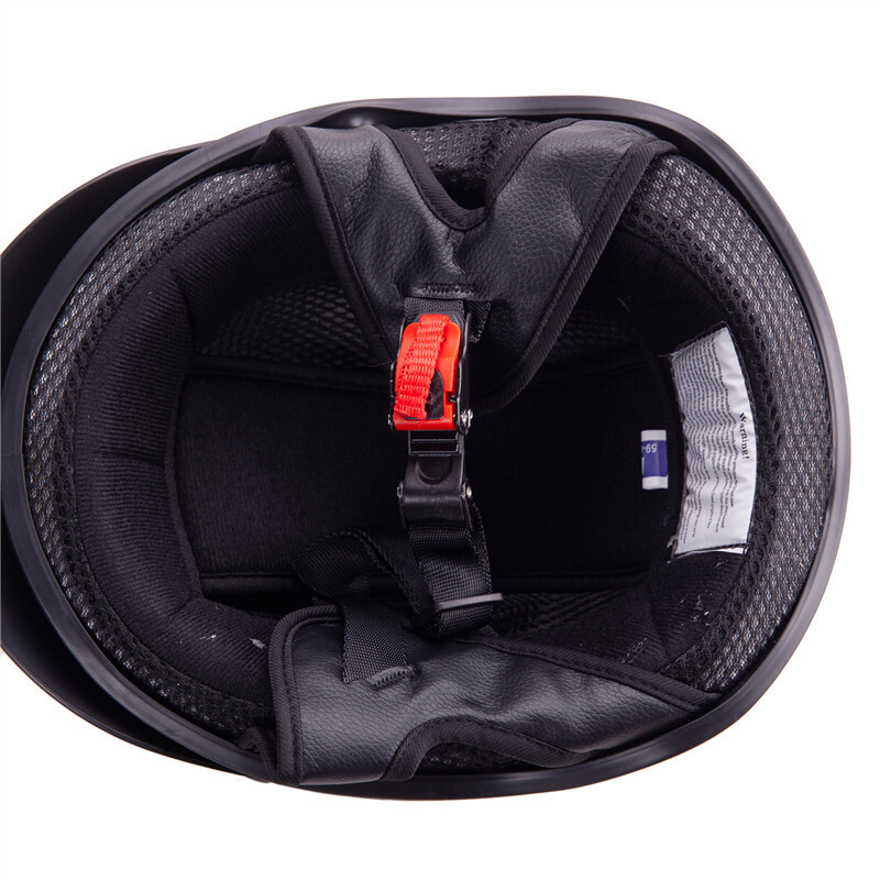 DOT Motorcycle Half Helmet Quick Release Matte Scooter Street Helmet ...