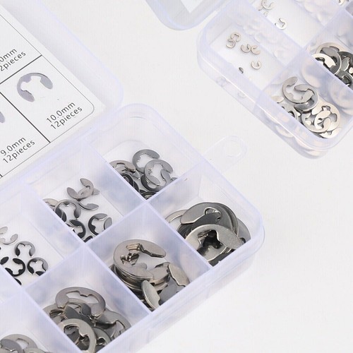 120Pcs E Clips C Circlip Stainless Steel Kit Retaining Ring Assorted 1. ...