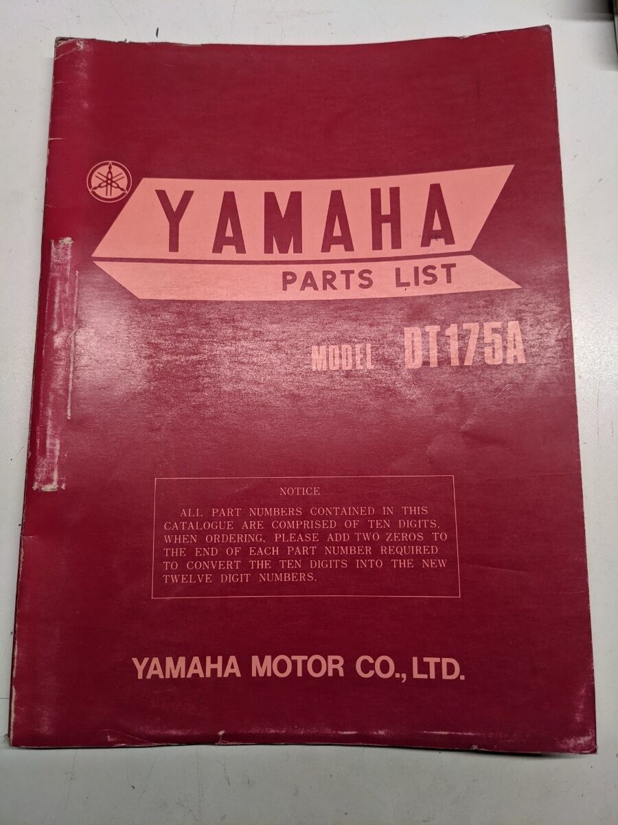 Original Yamaha OEM Parts List Book Model DT175A 1973 443-28198-60 ...
