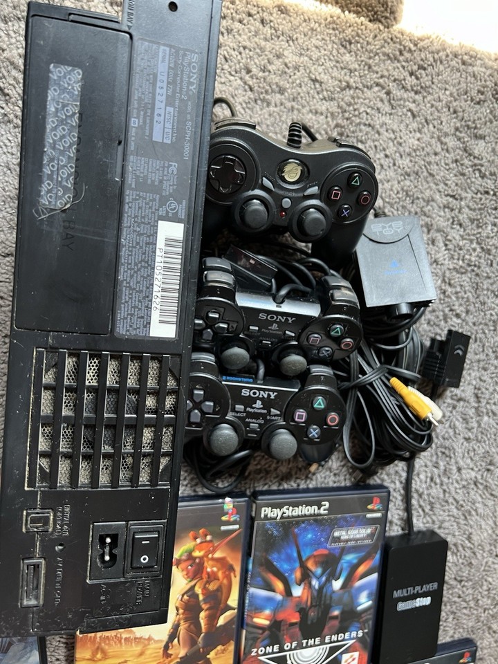 Sony PlayStation 2 PS2 Fat Console Bundle w/ Controller 10 Games All ...