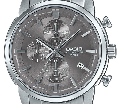 Casio Standard Chronograph Grey Dial Quartz Men's Watch MTP-E510D-8AV 4549526375088| eBay