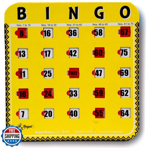 Regal Bingo Bulk Bingo Cards with Sliding Windows - Reusable Large ...