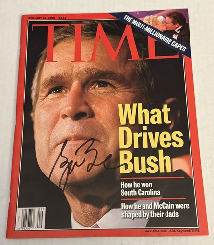 President George W. Bush 2000 Time Authentic Signed Autograph Magazine ...