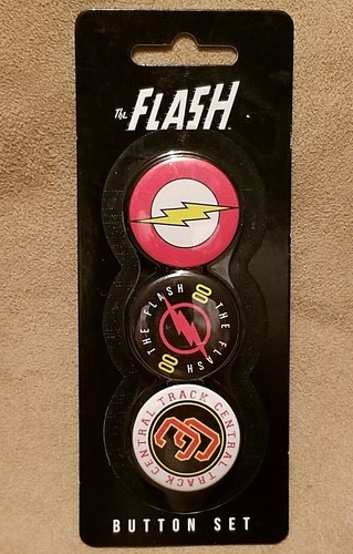 DC COMICS THE FLASH 3 PIN BACK BUTTONS SET BIOWORLD NEW IN PACKAGE | eBay