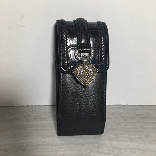 Brighton Small Black Leather Case -Heart Embellishments Small Cell ...