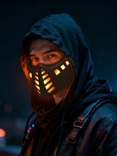 Halloween Scary Led Mask Light Up Half Face Masks For 7445009529542| eBay