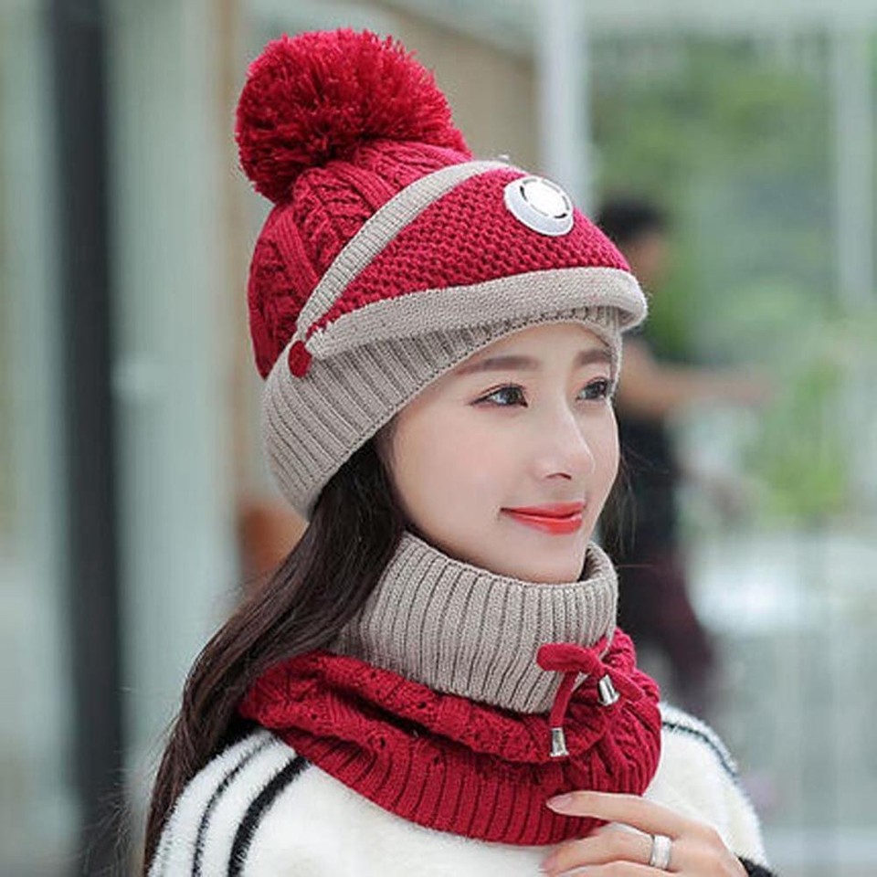 Sets Neck Warmer Scarves Winter Warm Beanies Hats Hat Scarf Set Snow ...