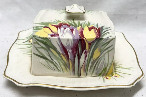 Royal Winton Grimwades SQUARE BUTTER DISH CROCUS Flowers | eBay