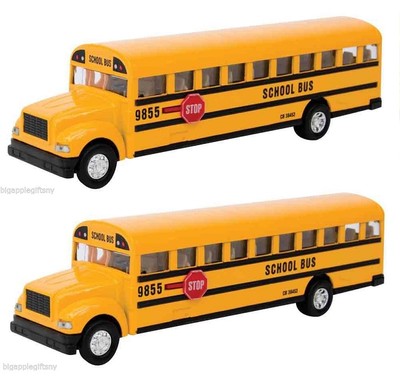 Set of 2 Yellow School Bus Diecast Model pull back action openable ...