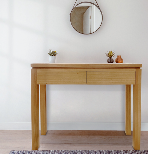 AMBER - Tasmanian Oak 2 Drawers 120CM Hall Table Console Table ...