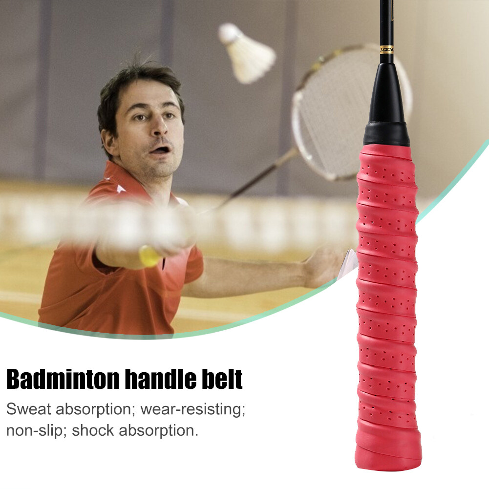 Anti Slip Racket Grip Tape Breathable for Tennis Badminton Racket (Red ...