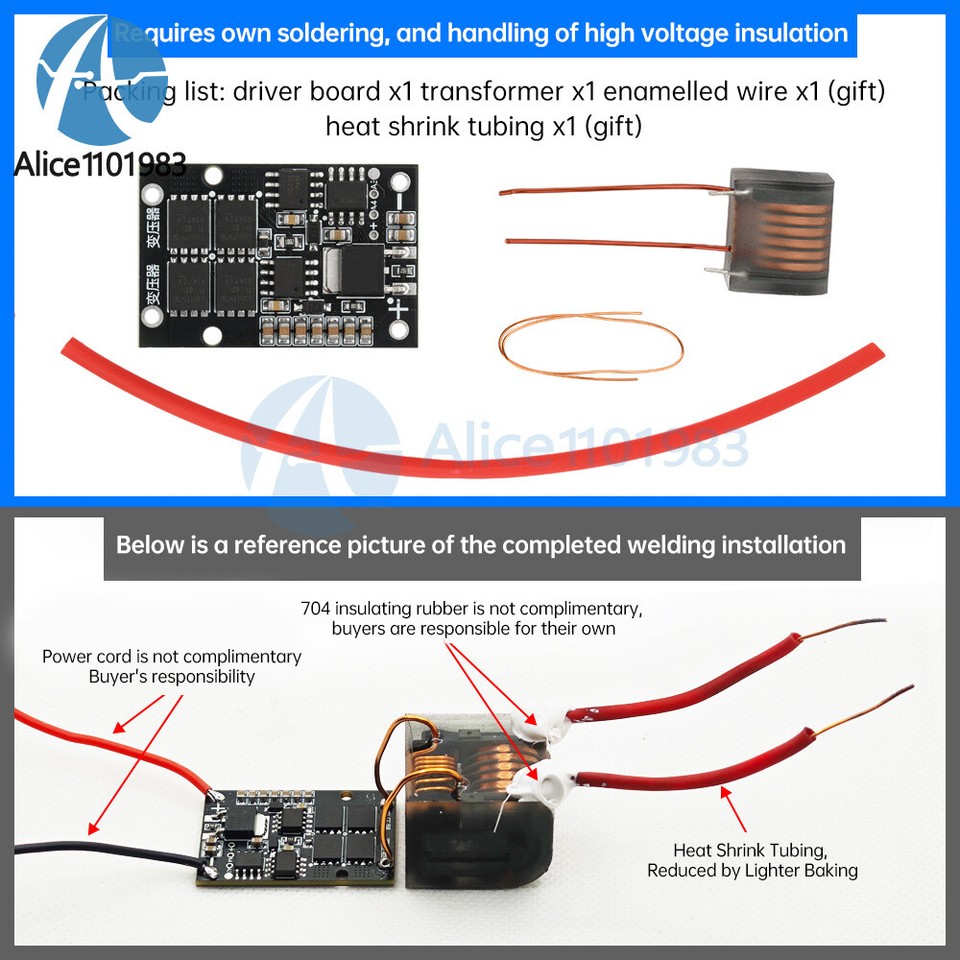 DC6-15V to AC10kV-25kV Arc Igniter High Voltage Module Lighter 12V Low ...