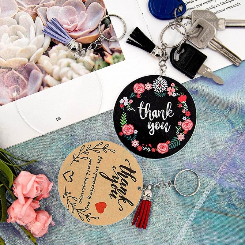 Set of 72/96 Acrylic Keychain Blanks Key Chain Hardware Supplies for ...