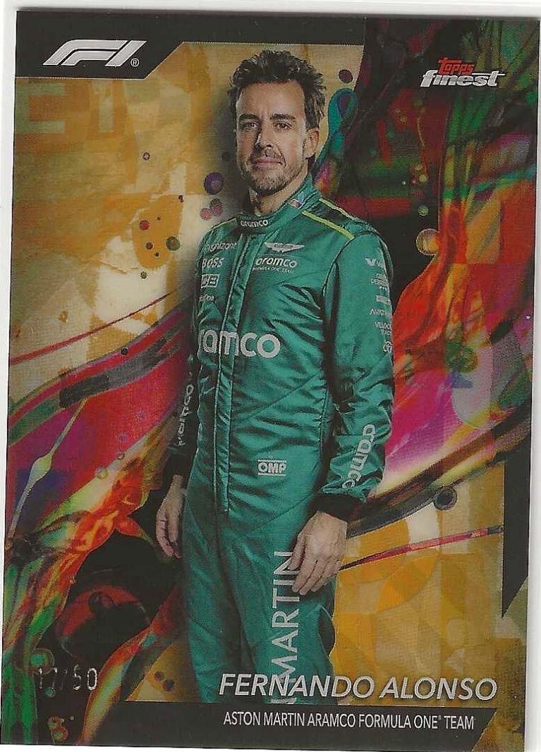 2024 Topps Finest Formula 1 - Common Fernando Alonso #90 Gold Refractor ...