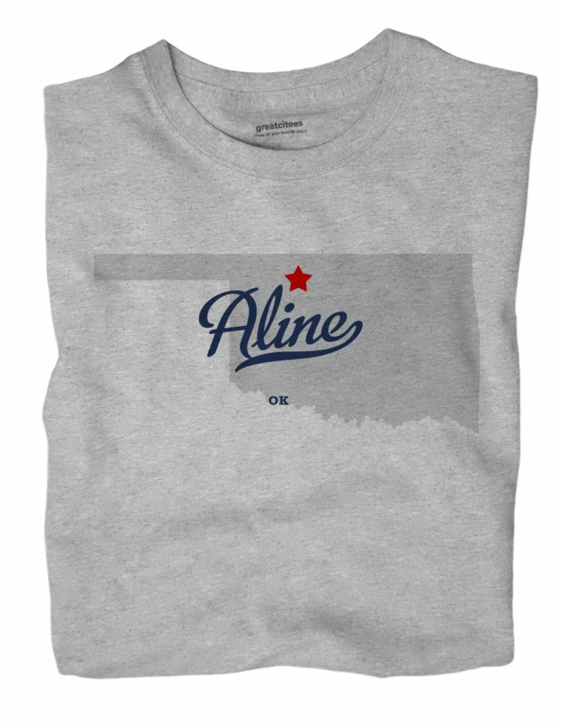Aline Oklahoma OK Okla T-Shirt MAP | eBay