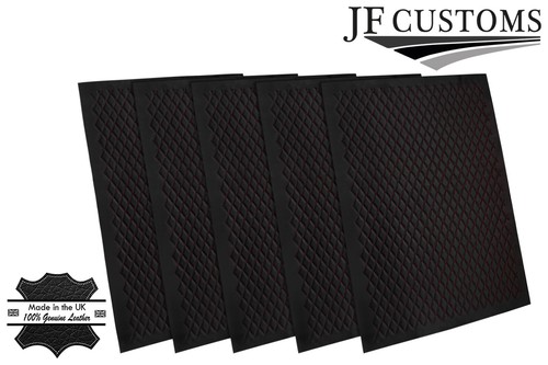 D RED DIAMOND STITCH QUILTED LEATHER 5X PADDED PANEL LUXURY PREMIUM ...