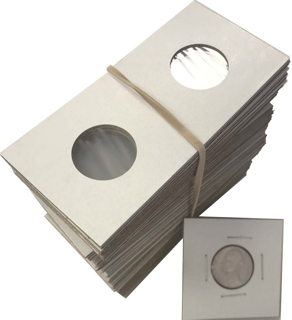 2x2 Coin Cardboard Flips US Nickel Size 5 Cents Mylar Holder Bundle 100 ...