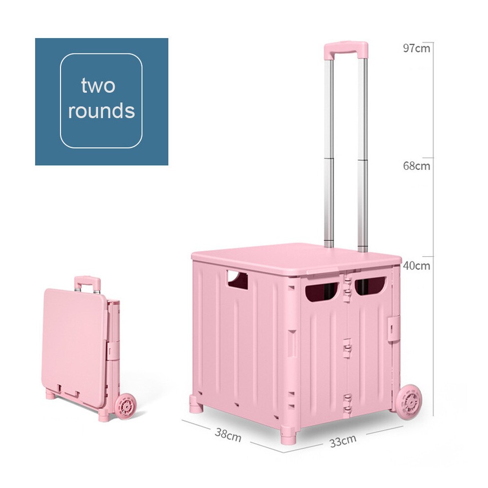 Foldable Trolley Crate Boot Cart Mobile Shopping Camping Picnic Storage ...