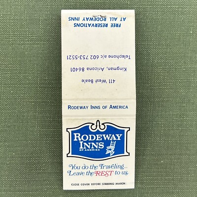 Vintage Matchbook Rodeway Inns Hotel Kingman Arizona Matches Unstruck ...