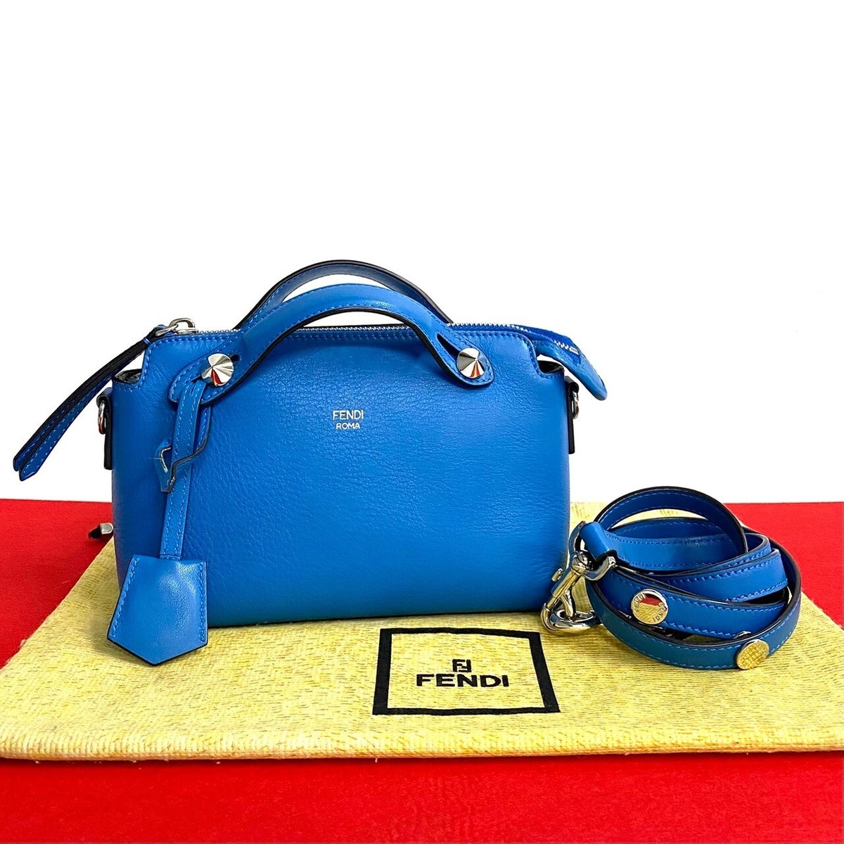FENDI By the way small Shoulder Bag leather blue 22438 | eBay FENDI By the way small Shoulder Bag leather blue 22438 | eBay