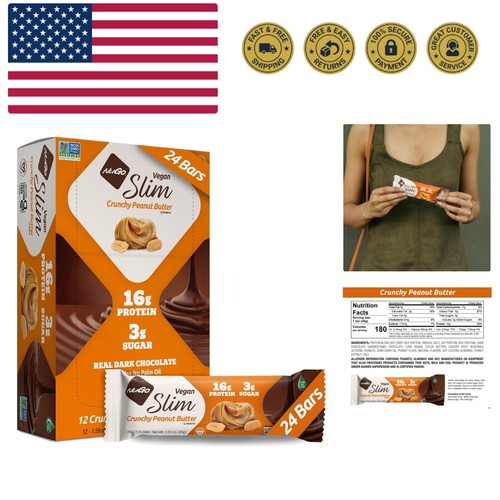 Slim Dark Chocolate Crunchy Peanut Butter, 16g Protein, 3g Sugar, 7g ...