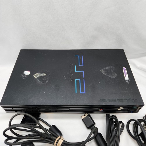 Sony Playstation 2 SCPH-39001 Console Black PS2 Fat Controller Cords ...