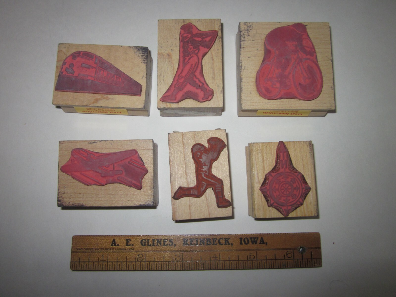 Vintage Lot of Michael Schwab rubber stamps Amtrak Baseball Cycling ...