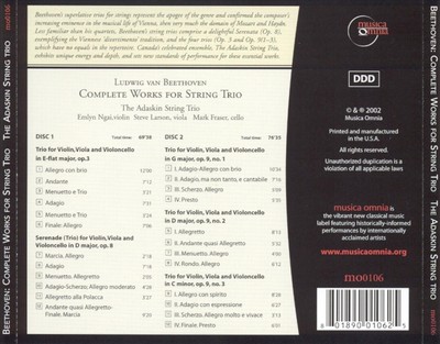 BEETHOVEN: COMPLETE WORKS FOR STRING TRIO NEW CD 801890010625| eBay