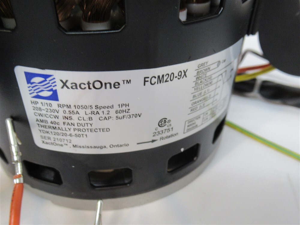 Xactone FCM20-9X, 1/10 HP Blower Motor, 208 - 230 Volt, 5 Speed | eBay