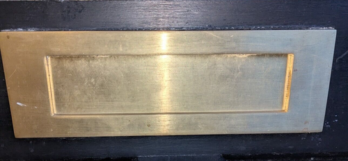 Banham letter plate & letterbox protector satin brass | eBay UK