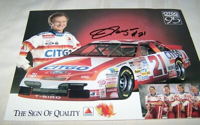 Morgan Shepherd Autograph CITGO #21 Nascar Racing 1995 Postcard Team ...