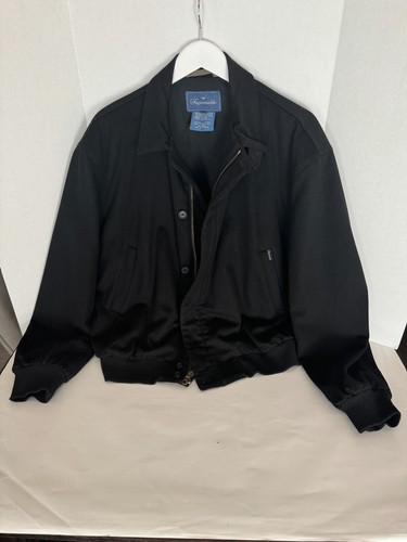 Faconnable 100% Wool Men's Black Bomber Jacket Loro Piana Storm Sys VG ...