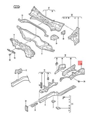 Genuine VW Beetle Cabrio Cabriolet Bettle Novo Fusca 5C1 side member ...
