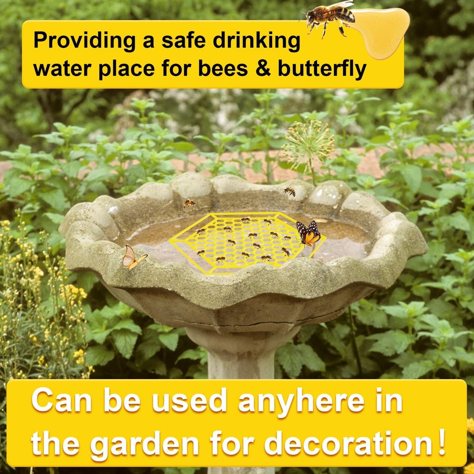 4 Pack Floating Bee Island, 7.1 Inch Bee Watering Station, Bee Bath Bee ...